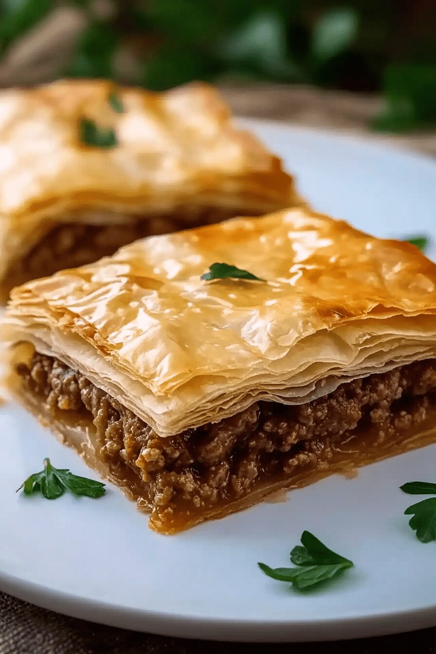 Greek Phyllo Meat Pie: A Crispy Flavorful Delight