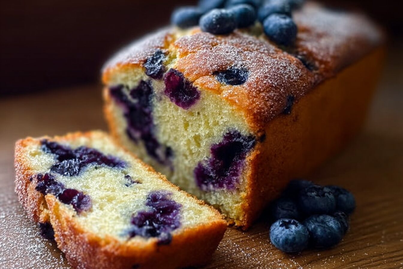 Blueberry Muffin Bread Recipe With Moist Fluffy Texture