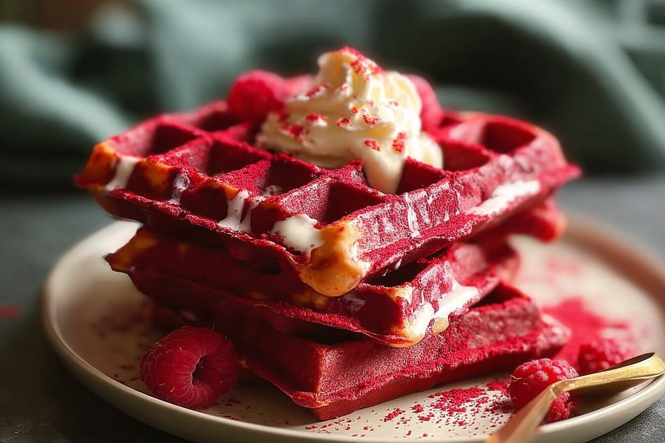 Red Velvet Waffles Recipe with Cream Cheese Glaze 2024