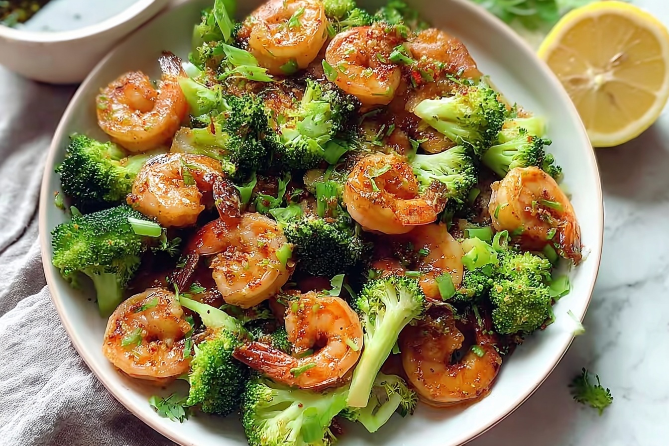 Quick Garlic Butter Shrimp With Broccoli Skillet